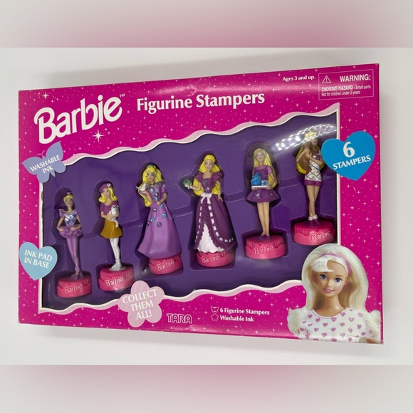 Barbie | Toys | Barbie Vintage 6 Doll Figurine Ink Stamper Stamp Set ...